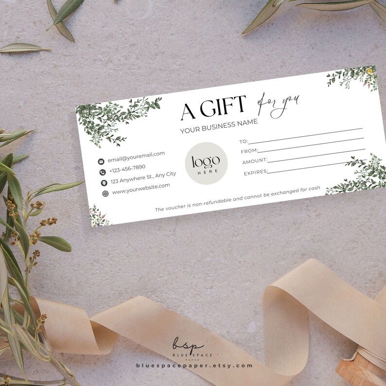 Hair Salon Gift Voucher, Printable Gift Certificate Salon, Editable ...