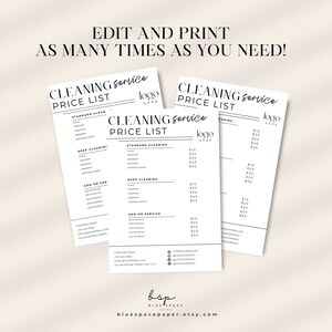 Cleaning Service Price List, House Cleaning Template, Commercial Cleaning Business, Professional ...