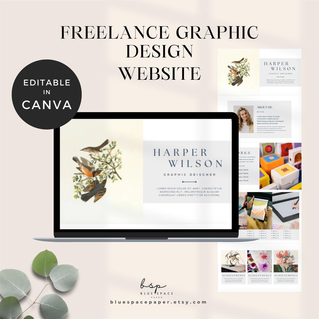 Graphic Designer Portfolio Website, Freelance Canva Website, Landing ...