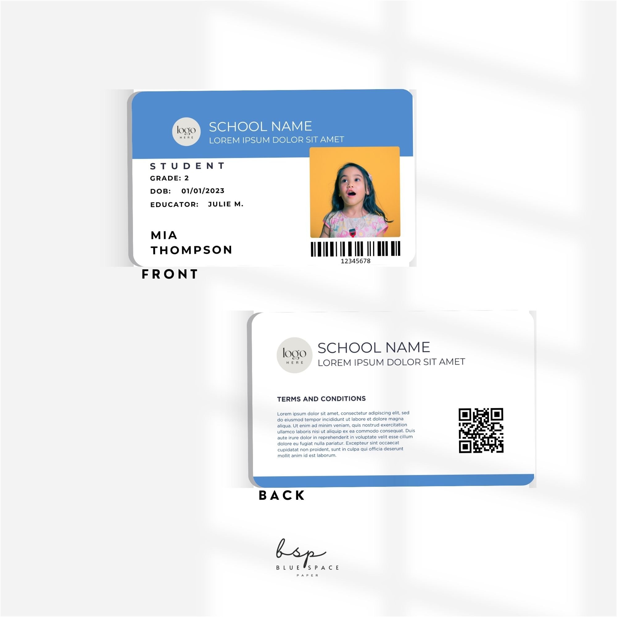 ID Card Template Canva, Editable Name Tag for Kids, Editable ID Badge ...