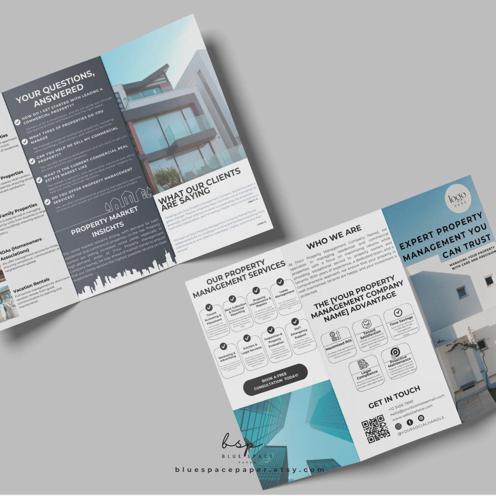 Property Management Brochure, Commercial Real Estate Brochure Template ...