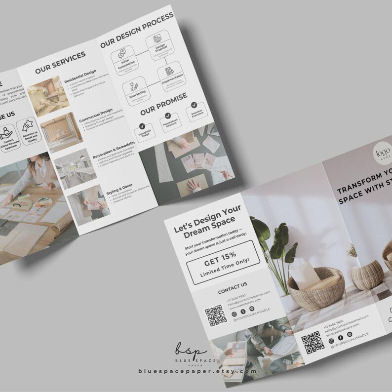 Interior Design Services Brochure, Contractor Flyer Canva, Home ...