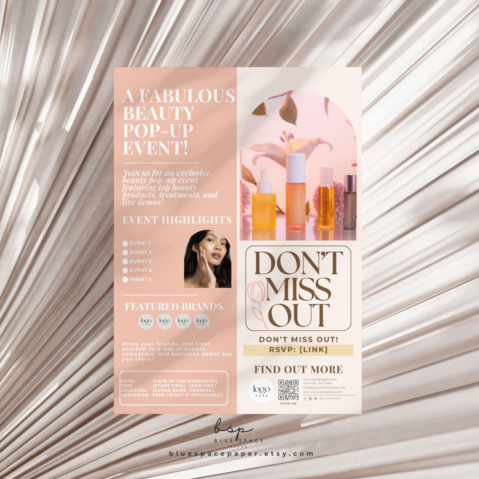 Beauty Pop up Flyers, Pop up Shop Flyer, Boutique Branding Marketing ...