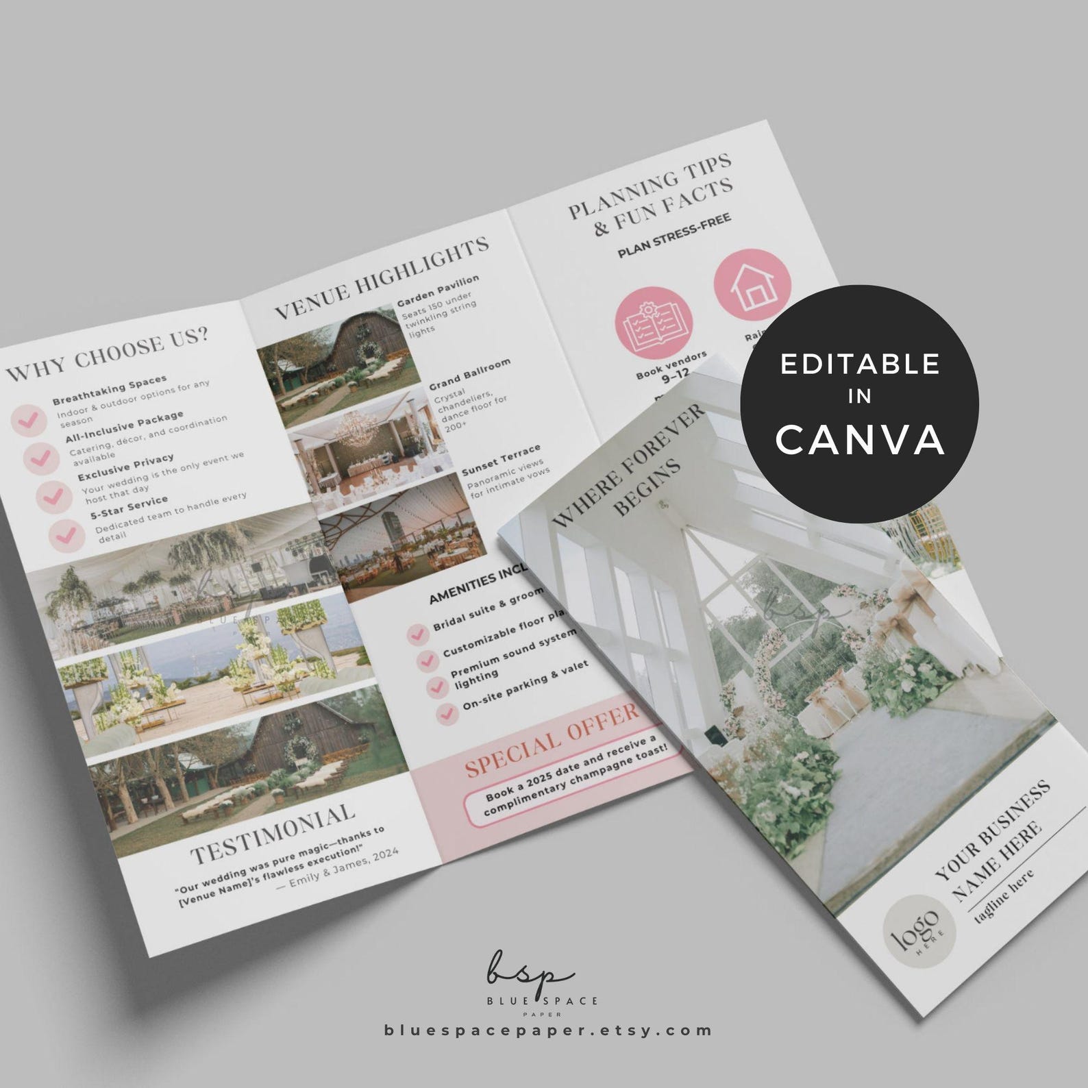 Wedding Venue Brochure, Venue Rental Flyer Marketing, Event Venue ...