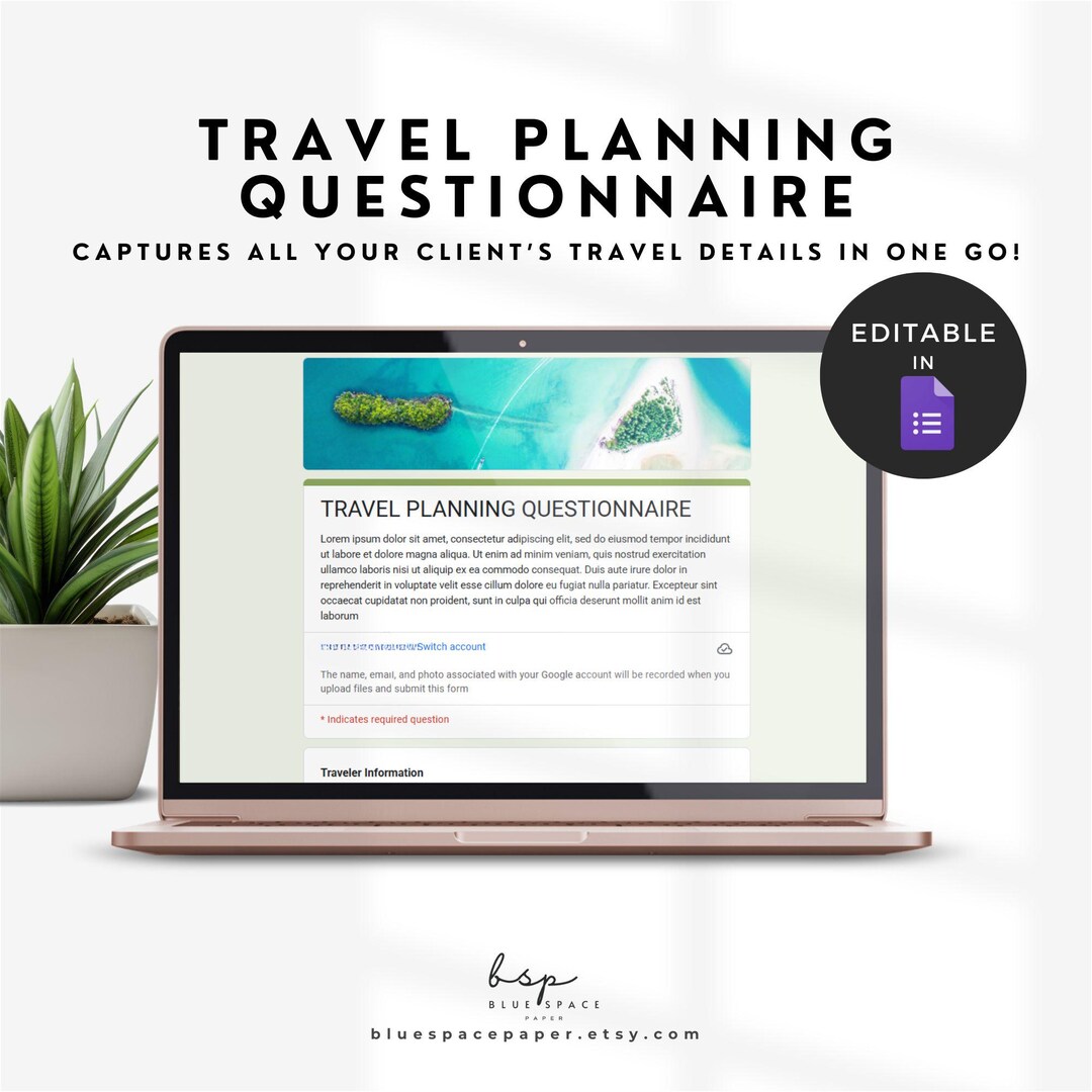 Travel Business Google Form, Travel Client Intake Form, Client ...