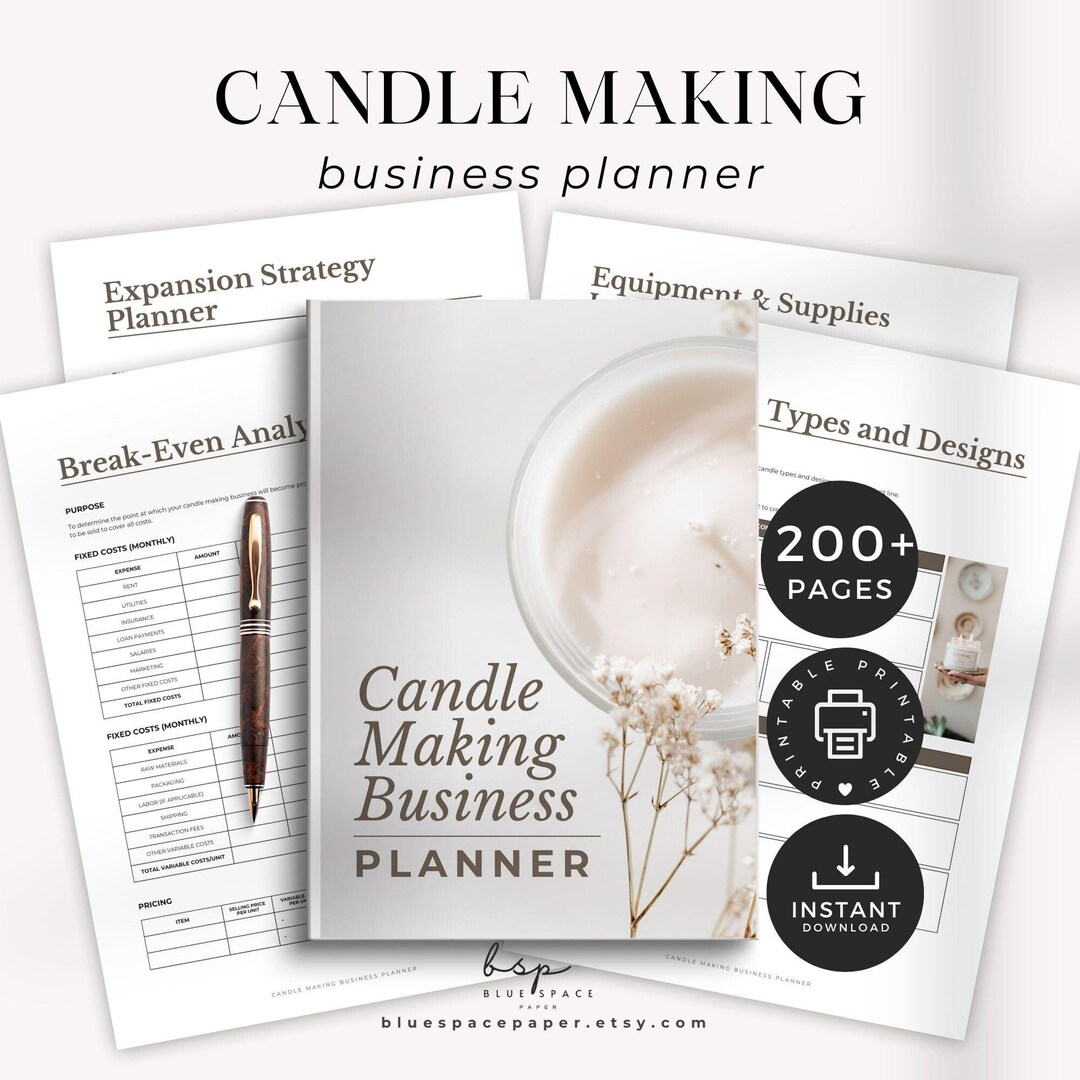 Candle Business Planner, Candle Making Business Planner, Scented Candle ...