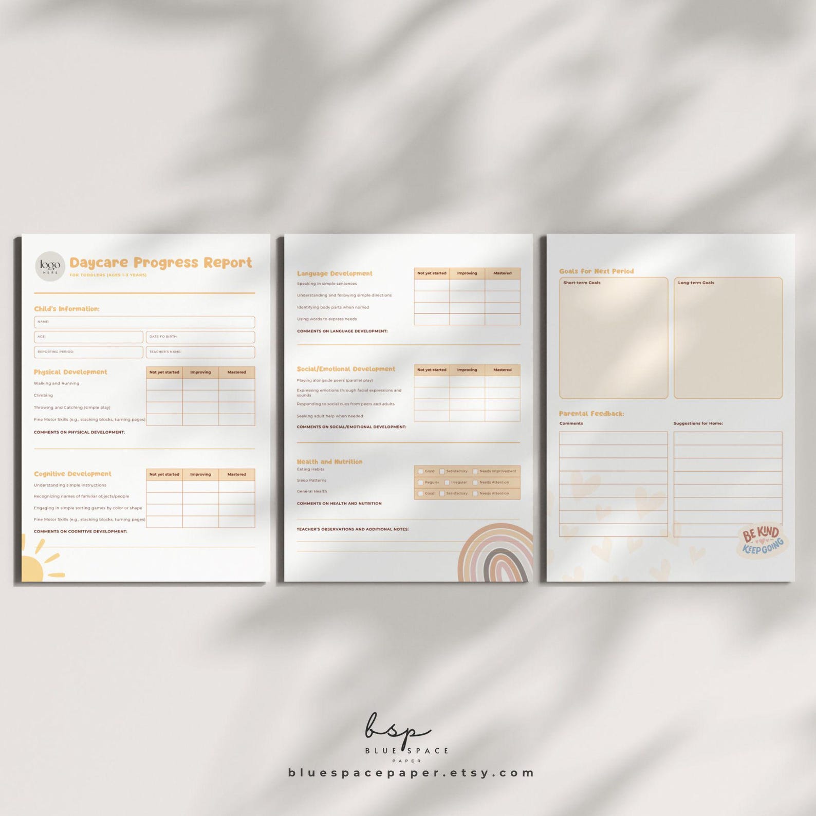 Daycare Progress Report, Preschool Forms, Preschool Progress Report ...