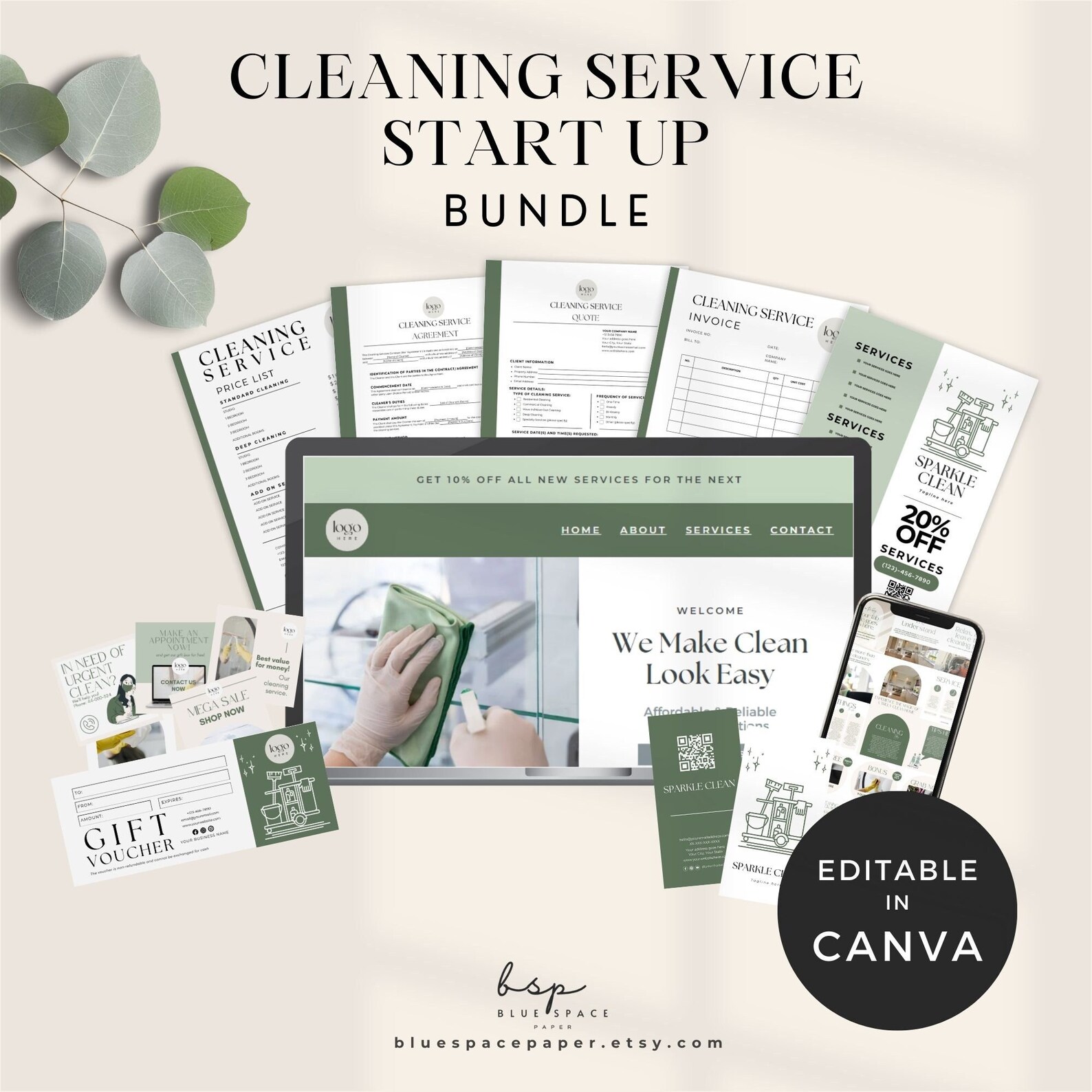 Commercial Cleaning Bundle, Office Cleaning Checklist, Cleaning Social ...