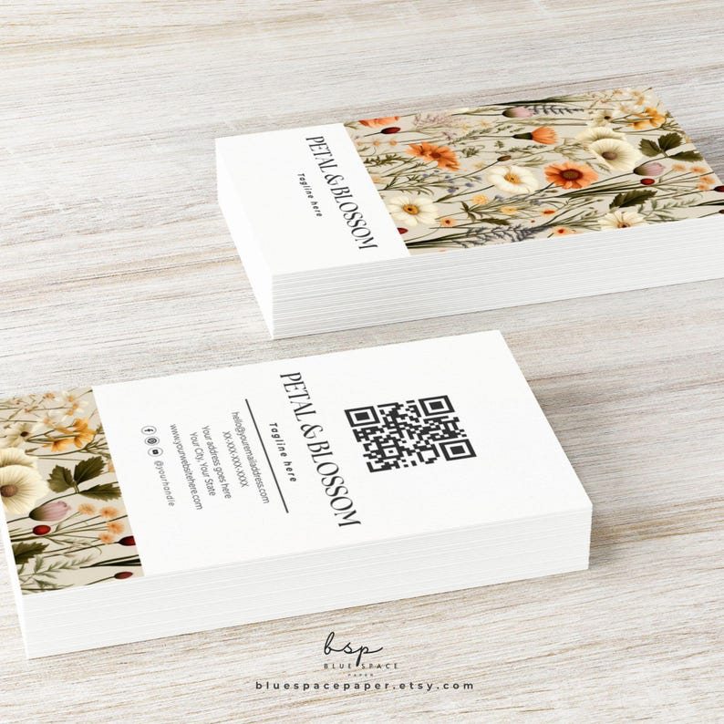 Business Cards for Florist, Flower Shop Business Cards, Floral Business ...