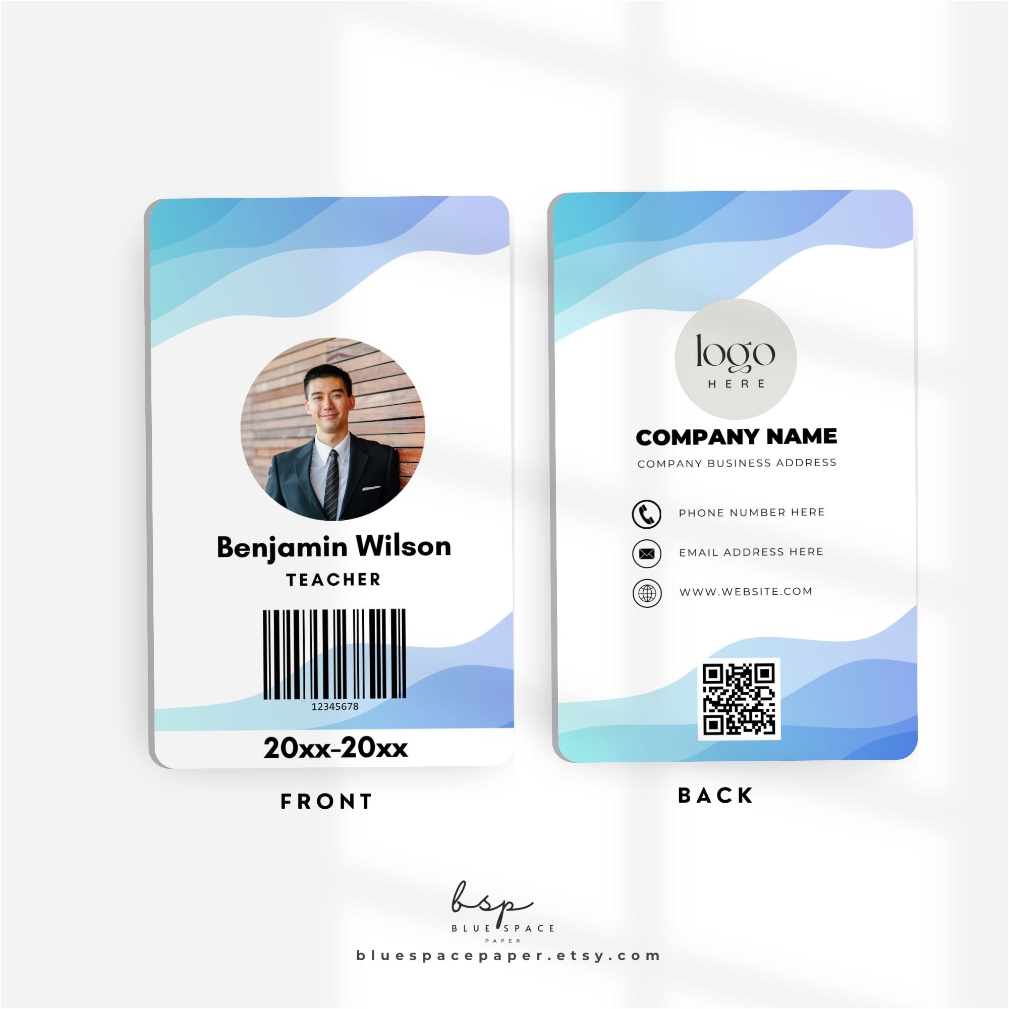 Teacher ID Badge Template, Homeschool Teacher ID Card, ID Card Template ...
