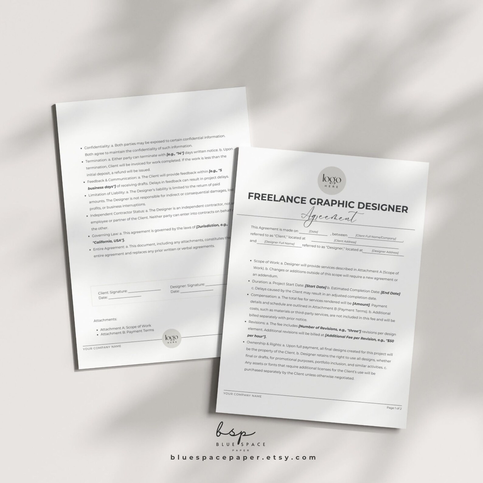 Graphic Design Contract Template, Freelance Graphic Designer Agreement ...