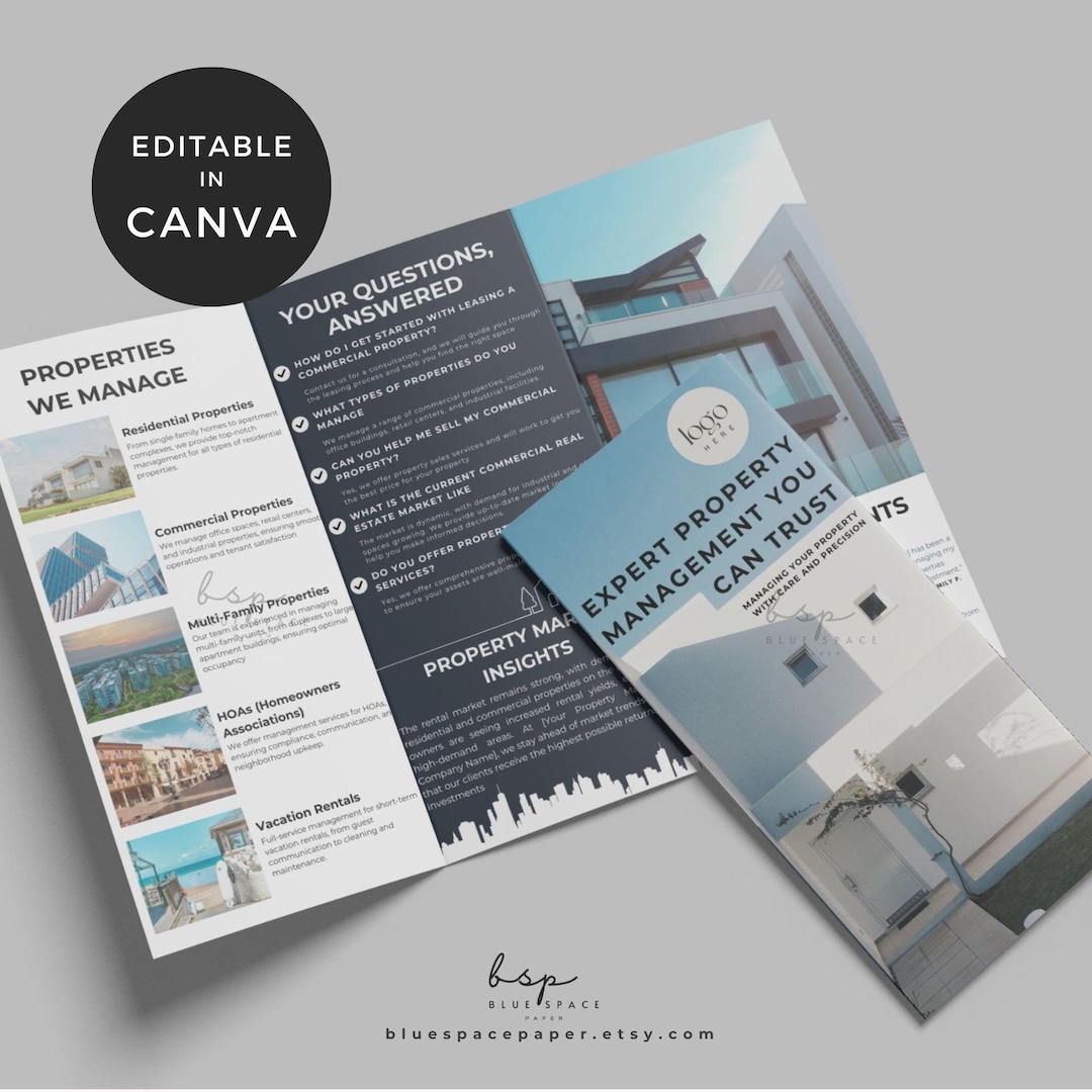 Property Management Brochure, Commercial Real Estate Brochure Template ...
