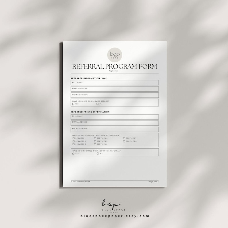 Referral Form, Referral Program Template, Affiliate Marketing Templates ...