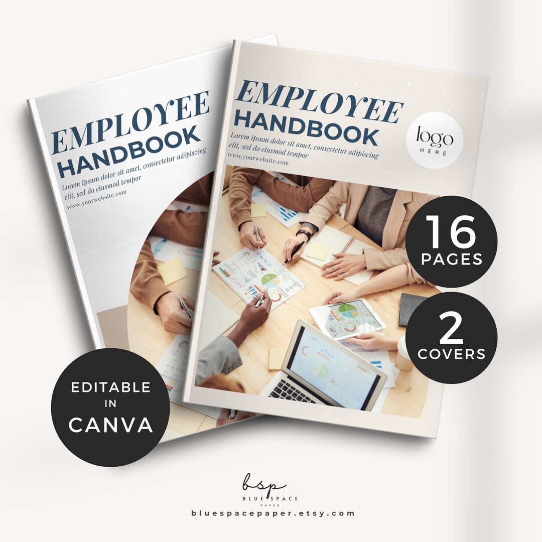 Employee Training Manual in Canva, Employee Handbook Template, Employee ...