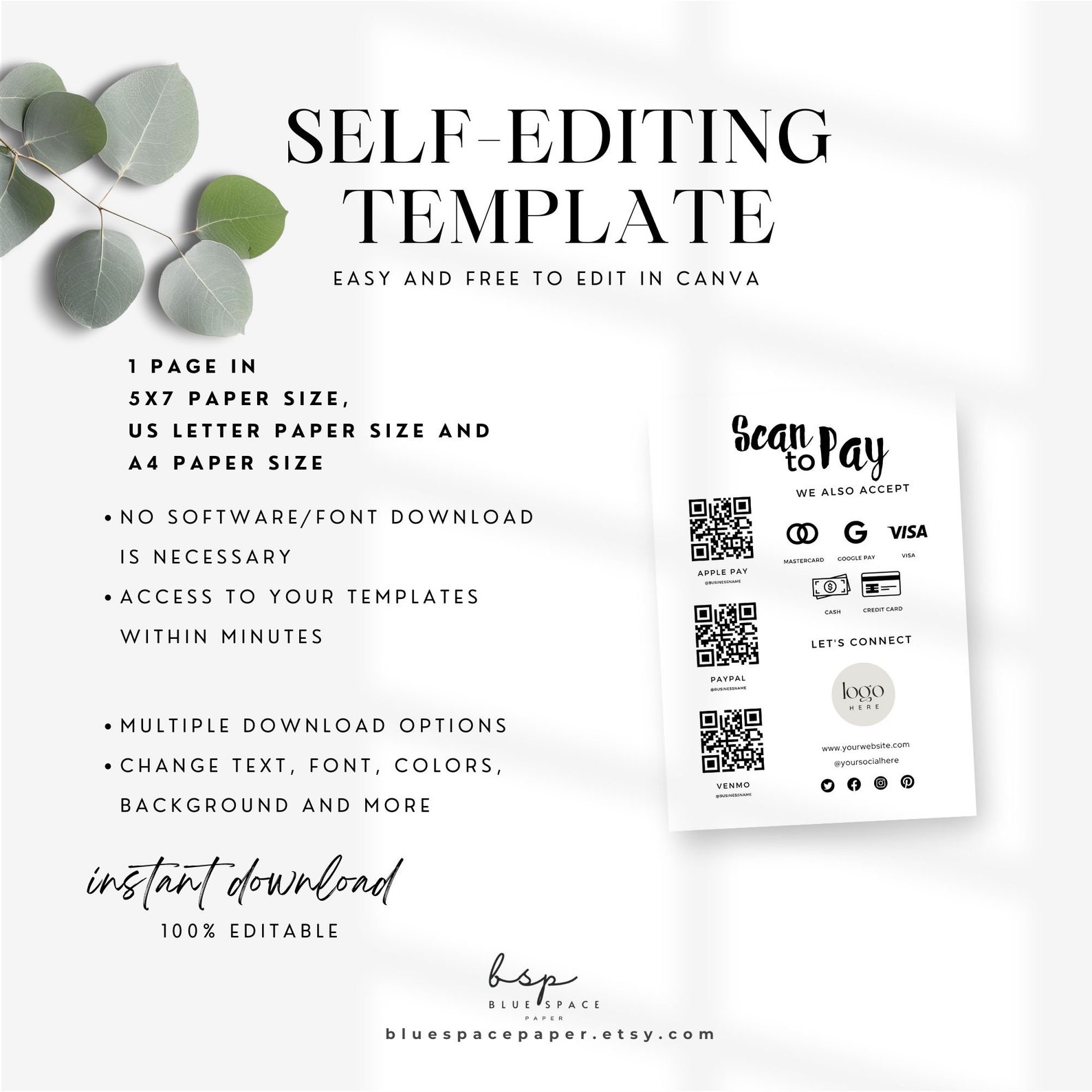 Craft Show Payment Sign, Vendor Display Stand, Custom Payment Sign, QR ...