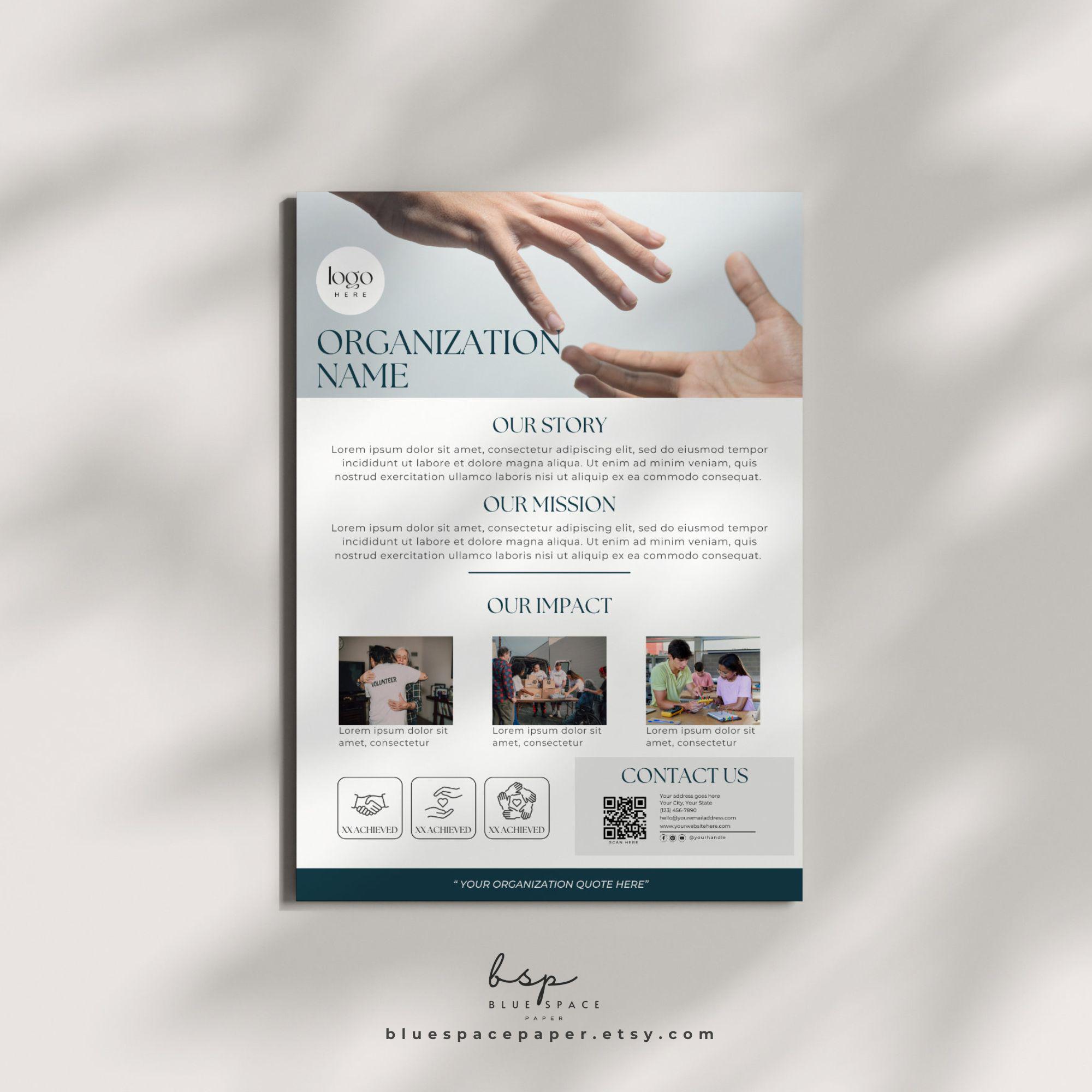 Non Profit Flyer, Donation Flyer for Business, DIY Flyer Template Canva ...