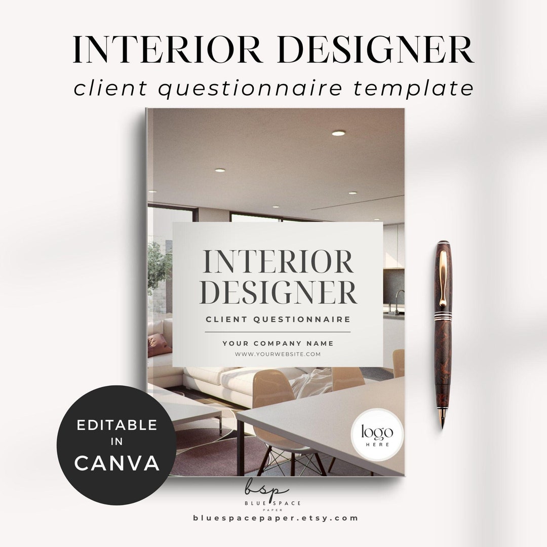 Interior Design Client Questionnaire, Client Onboarding Template Canva ...