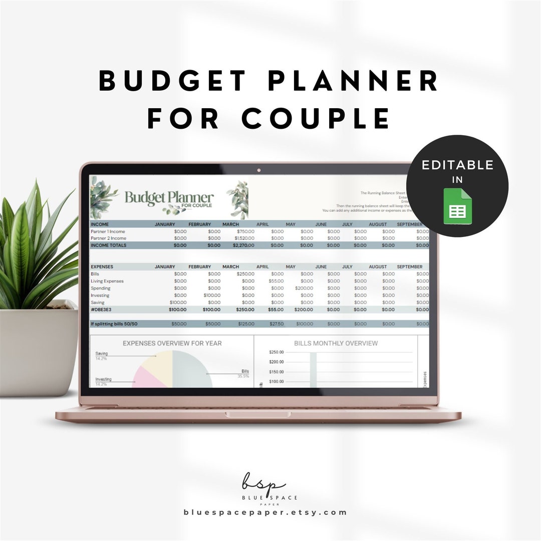 Monthly Budget Tracker for Couples, Couple Budget Spreadsheet Template ...