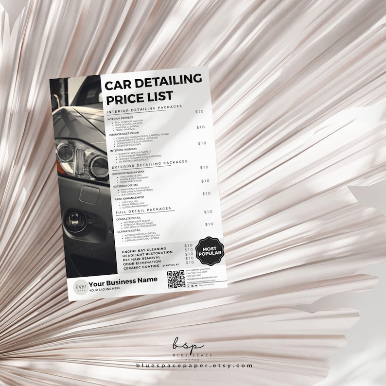 Car Detailing Price List, Auto Detailing Business, Car Wash Price List ...