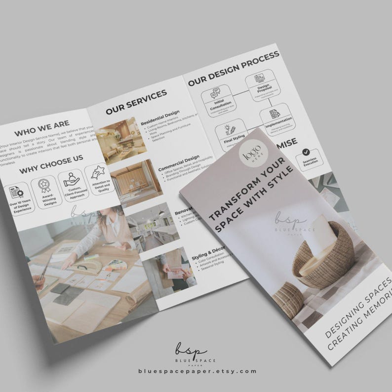 Interior Design Services Brochure, Contractor Flyer Canva, Home ...