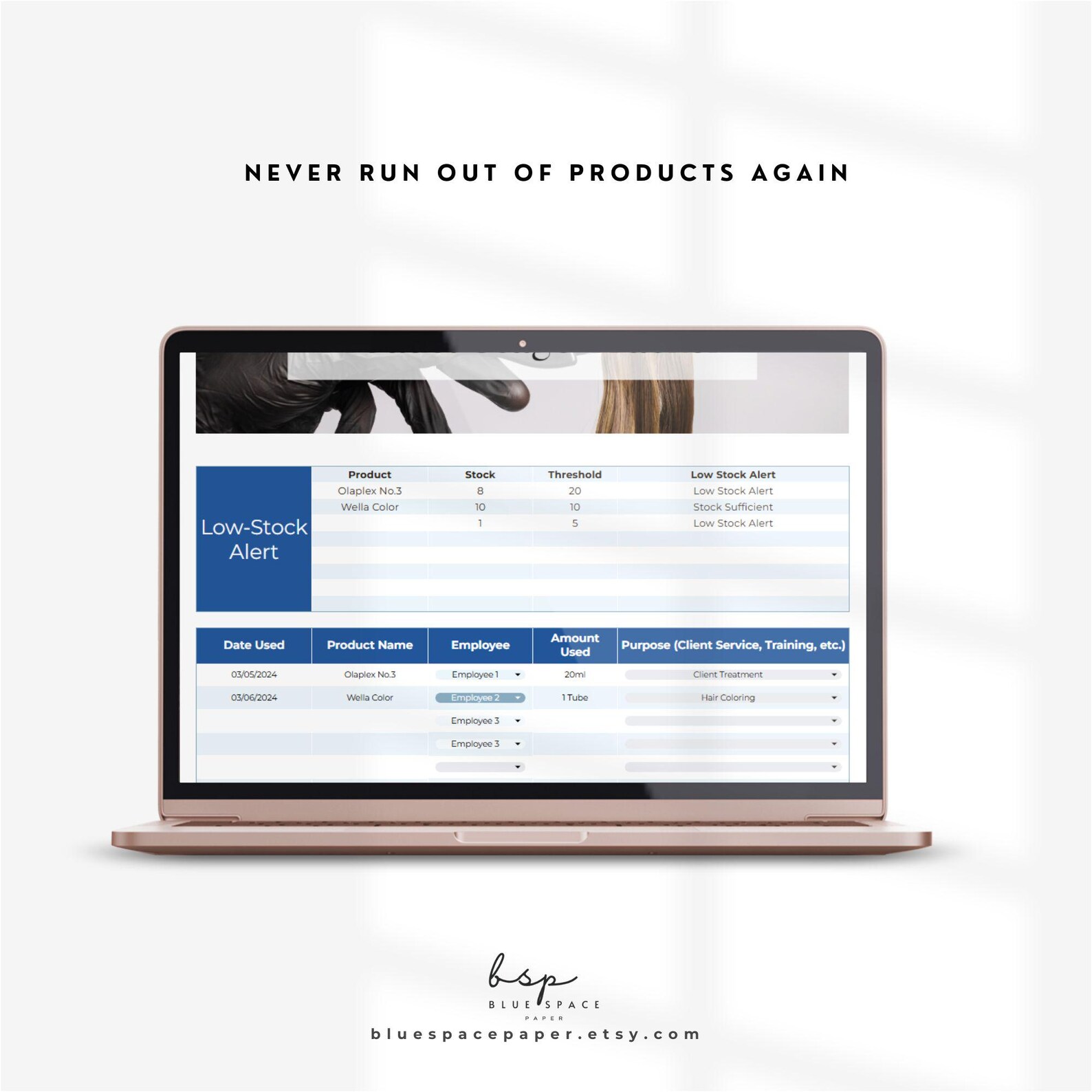 Salon Inventory Tracker, Beauty Business Bookkeeping Google Sheets ...