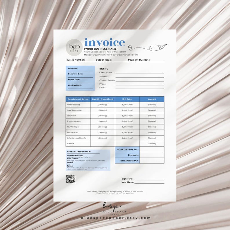 Travel Agency Templates Invoice, Travel Business Invoice Template ...