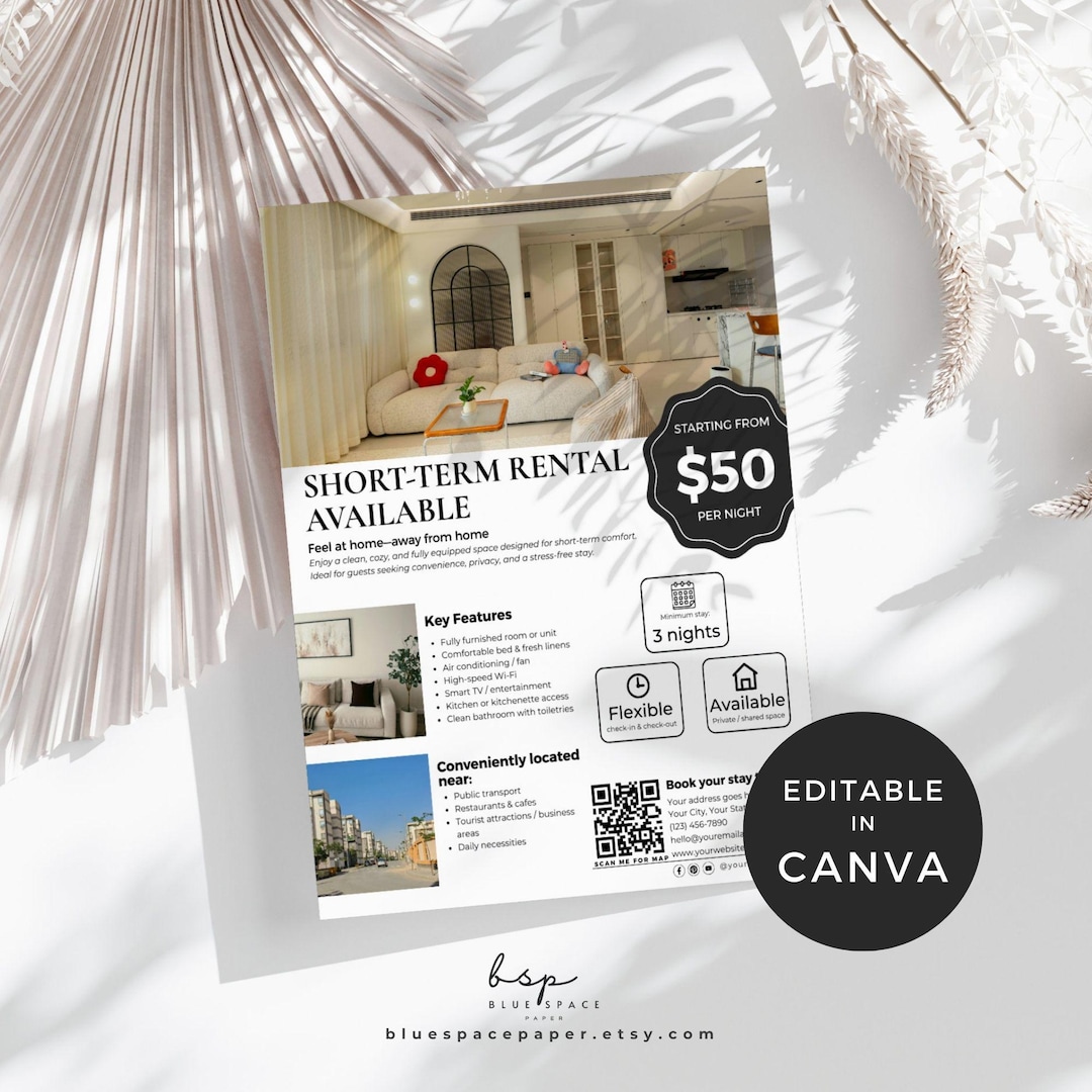 Short Term Rental Flyer, Vacation Rental Flyer, Airbnb Marketing Flyer ...