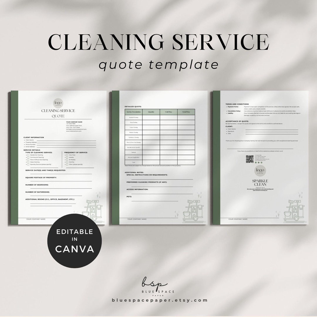 Commercial Cleaning Quote, Residential Cleaning Estimate, Professional ...