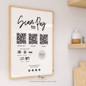 Forms of Payment Sign, Market Payment Sign, Scan to Pay Template, 3 QR ...