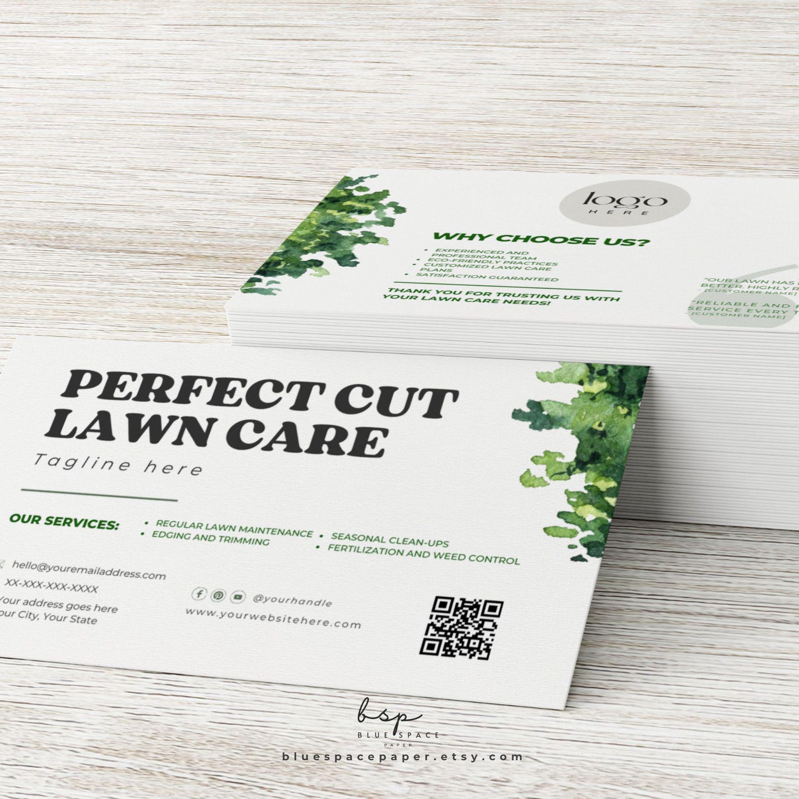 Business Cards for Mowing, Lawn Mowing Business Cards, Lawn Care Canva ...