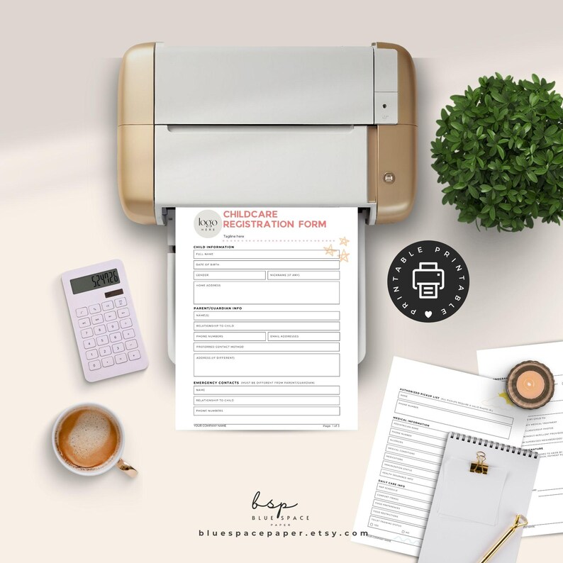 Childcare Registration Form, Enrollment Forms Day Care, Daycare Business Template, Daycare ...