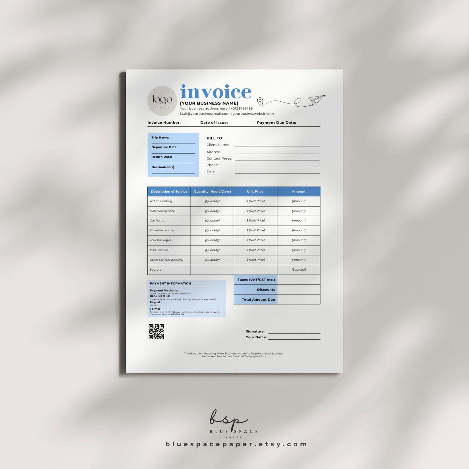 Travel Agency Templates Invoice, Travel Business Invoice Template ...