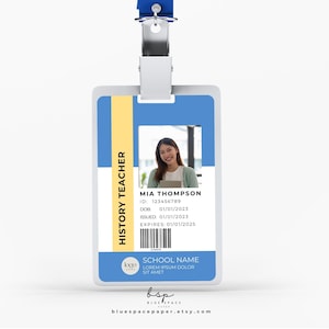 Homeschool Teacher ID Card, Editable Id Badge, ID Card Template Canva ...