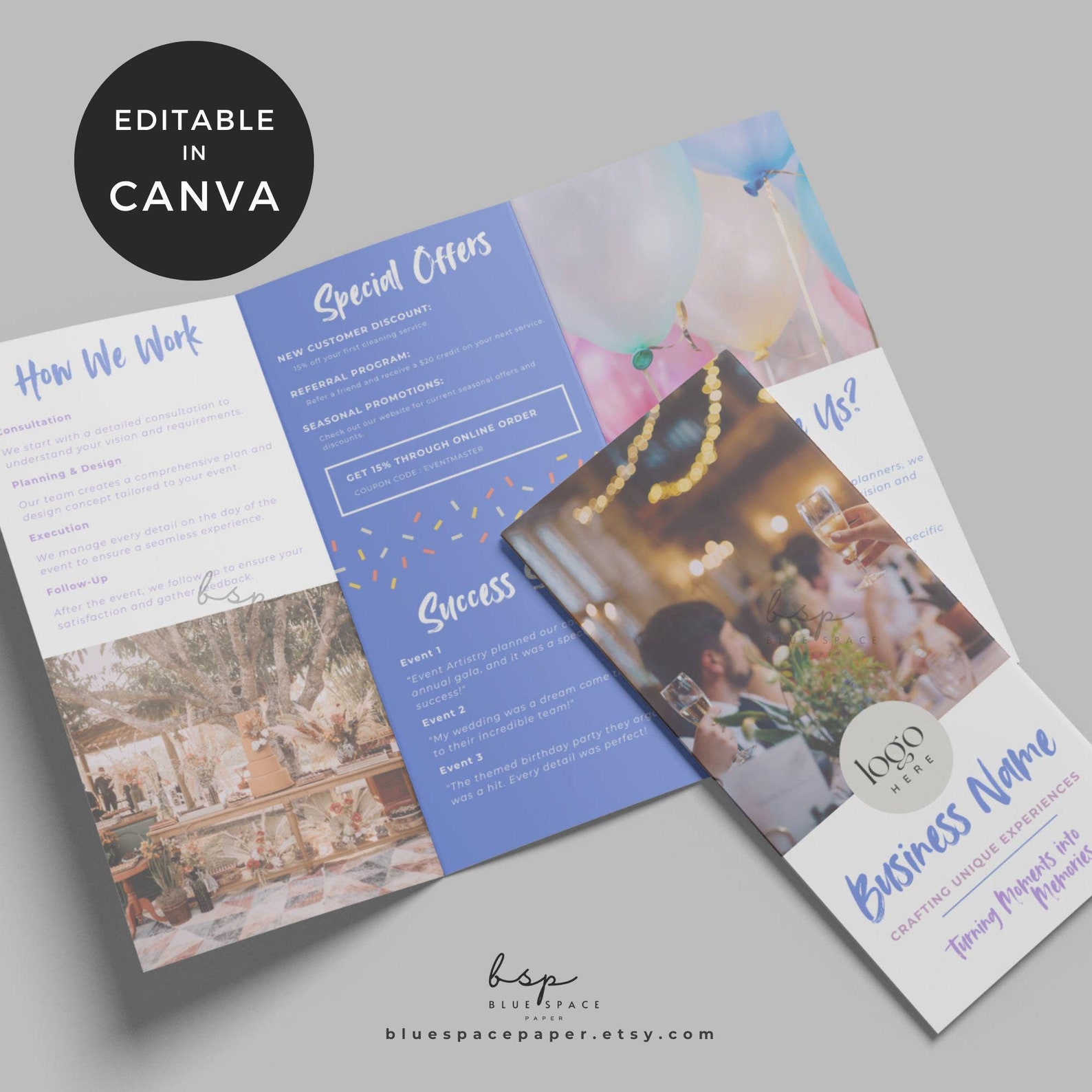 Event Planner Brochure, Event Planner Price List, DIY Flyer Template ...