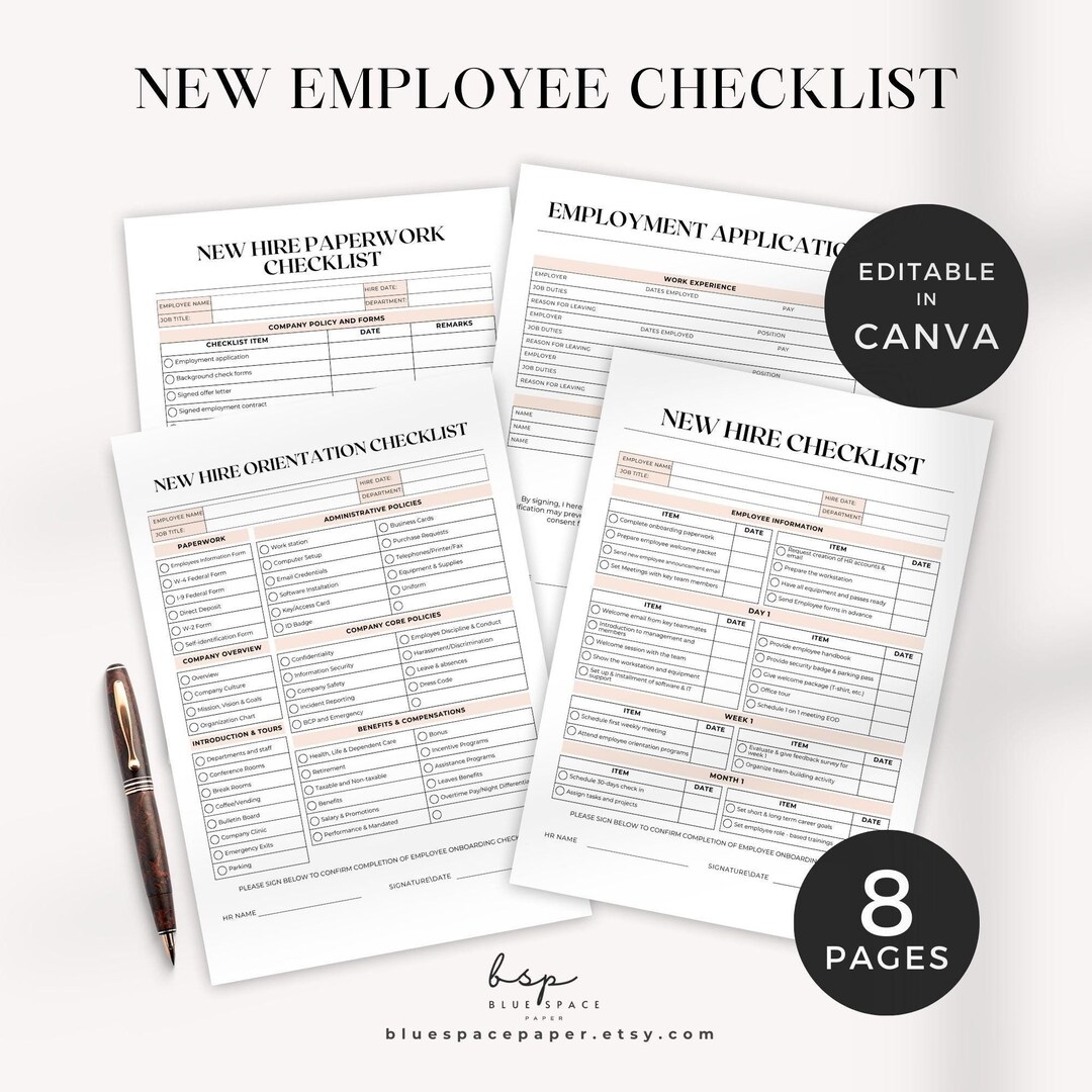 Employee Training Checklist, Employee Welcome Pack, Training Manual ...