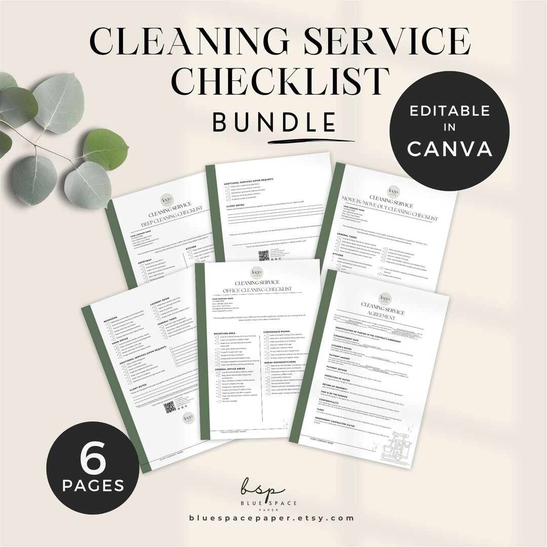 Cleaning Service Check List, Cleaning Company Checklist, Commercial ...