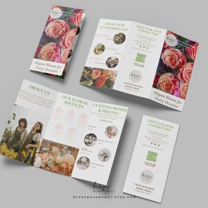 Florist Business Flyer, Florist Brochure Template Canva, Flower Shop ...