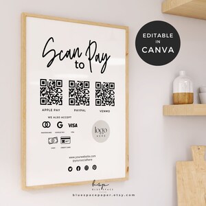 Forms of Payment Sign, Market Payment Sign, Scan to Pay Template, 3 QR ...