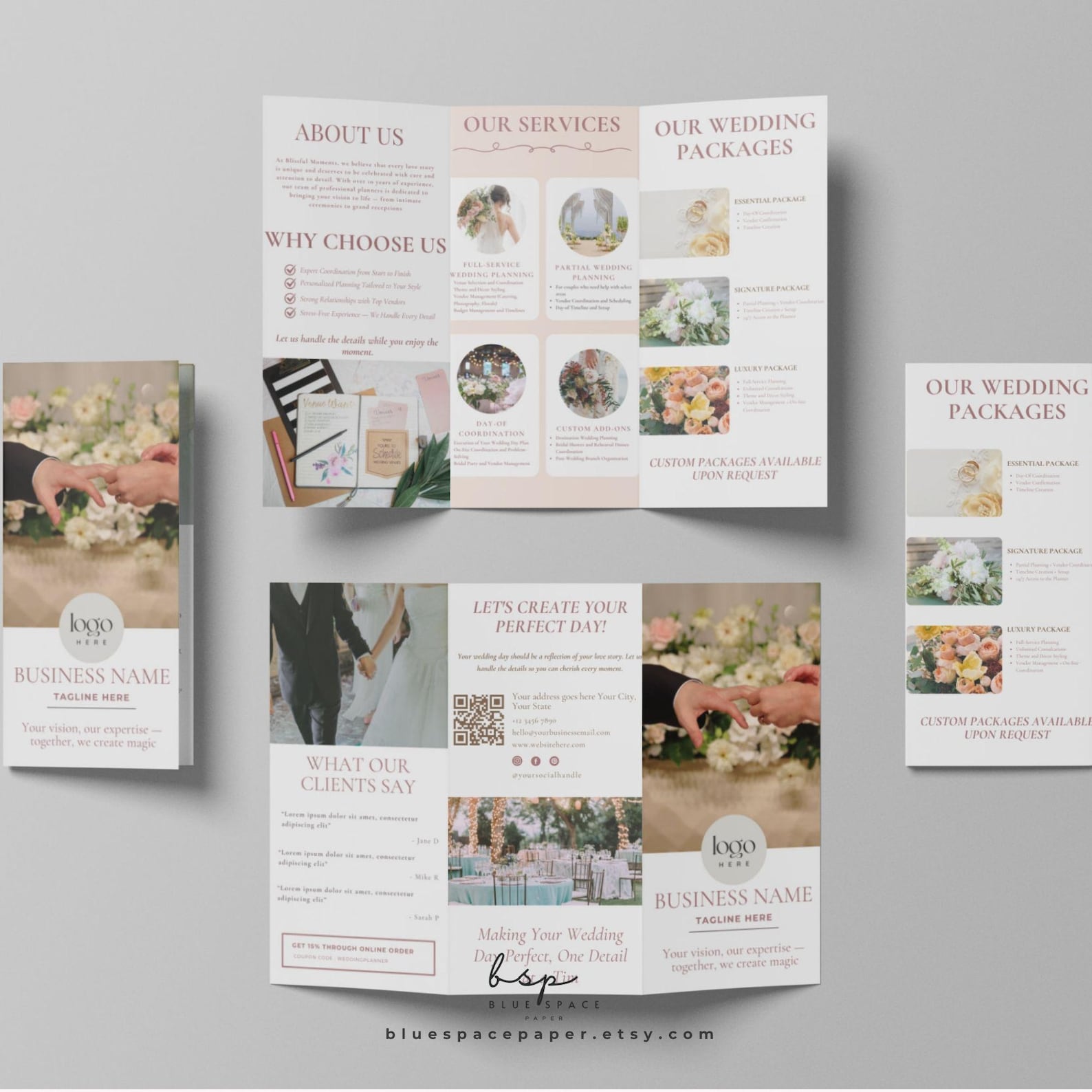 Wedding Planner Brochure Template, Event Planner Flyer Canva, Event ...