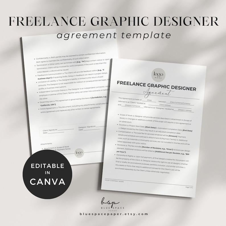 Graphic Design Contract Template, Freelance Graphic Designer Agreement ...