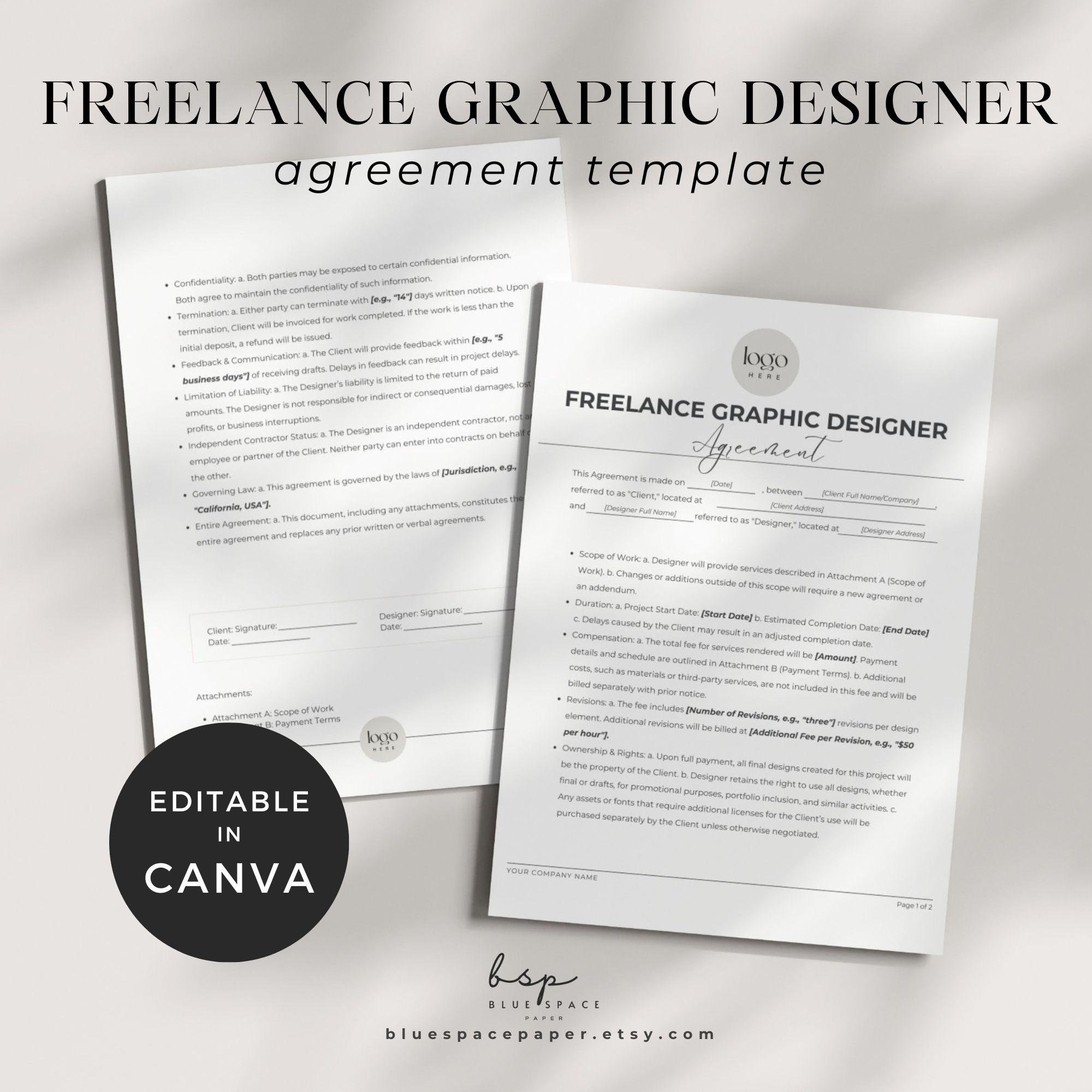 Graphic Design Contract Template, Freelance Graphic Designer Agreement ...