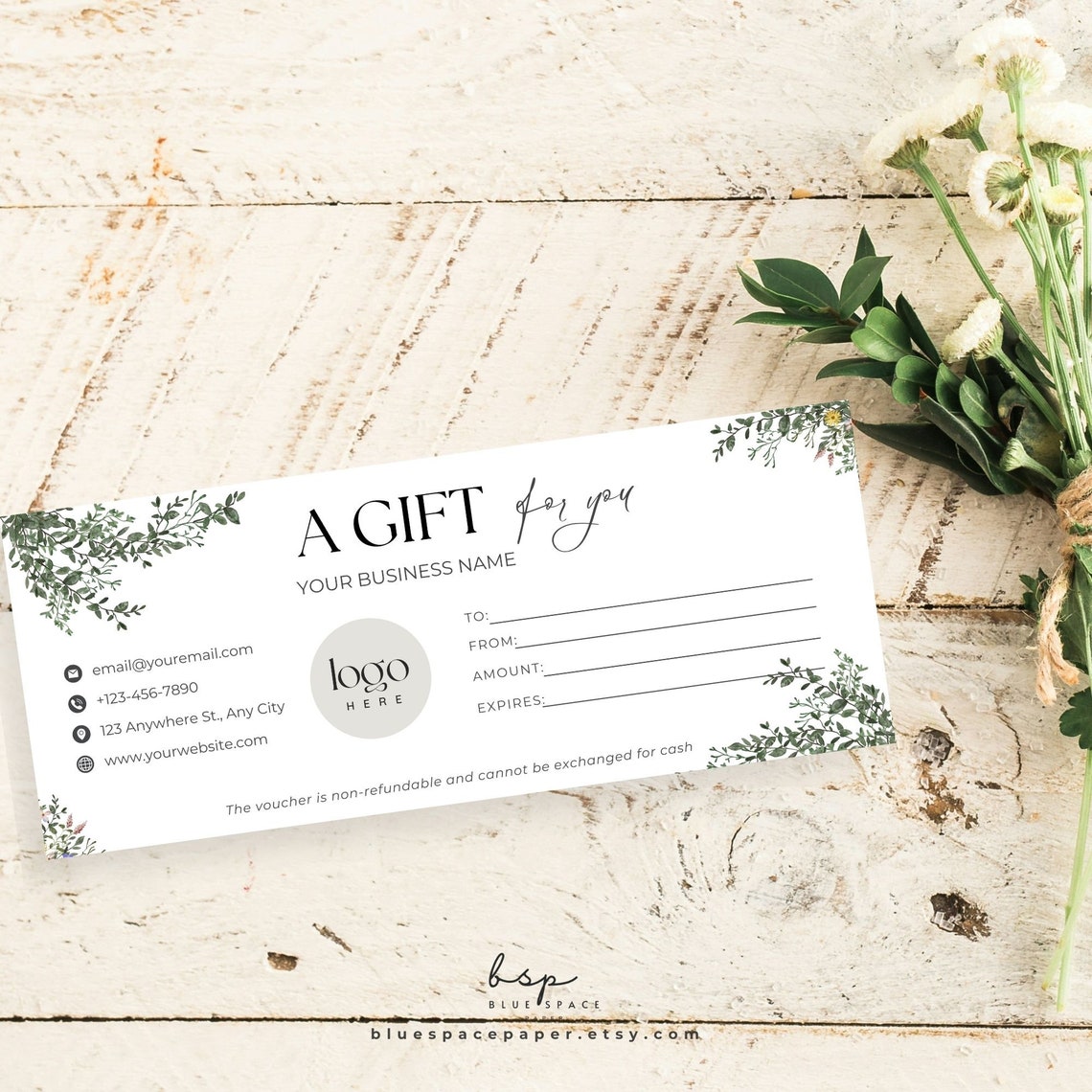 Hair Salon Gift Voucher, Printable Gift Certificate Salon, Editable ...