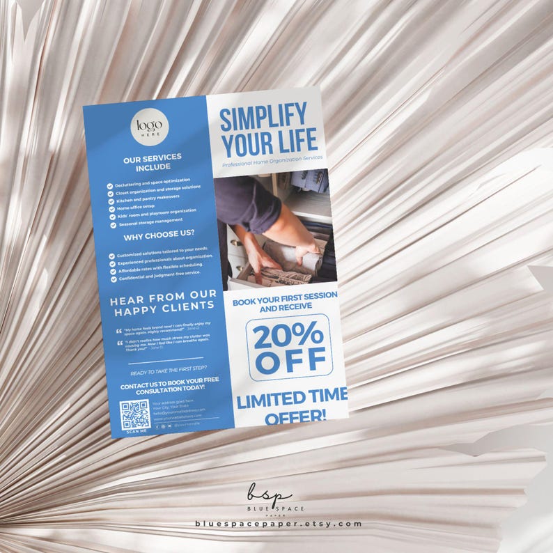 Home Organizer Flyer, Professional Organizer Flyer Canva Template ...
