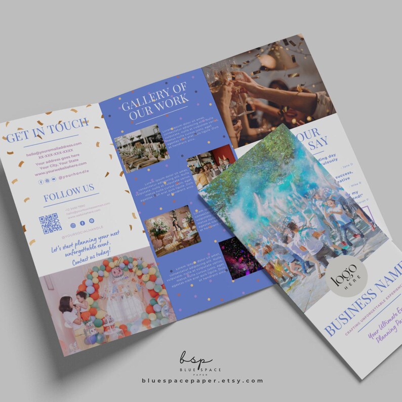 Event Planner Brochure, DIY Flyer Template, Trifold Pamphlet Template ...