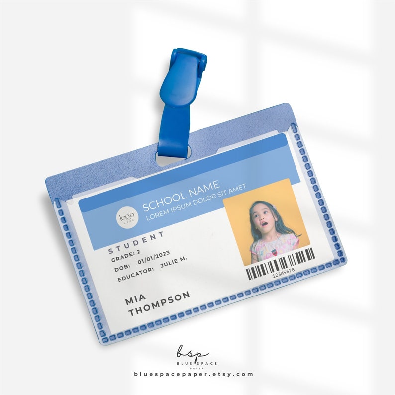 ID Card Template Canva, Editable Name Tag for Kids, Editable ID Badge ...