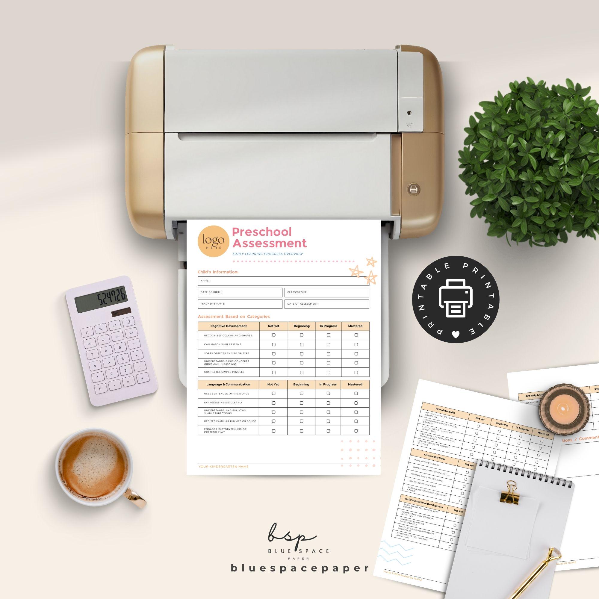 Preschool Assessment Sheets, Pre K Assessment Template, Homeschool ...