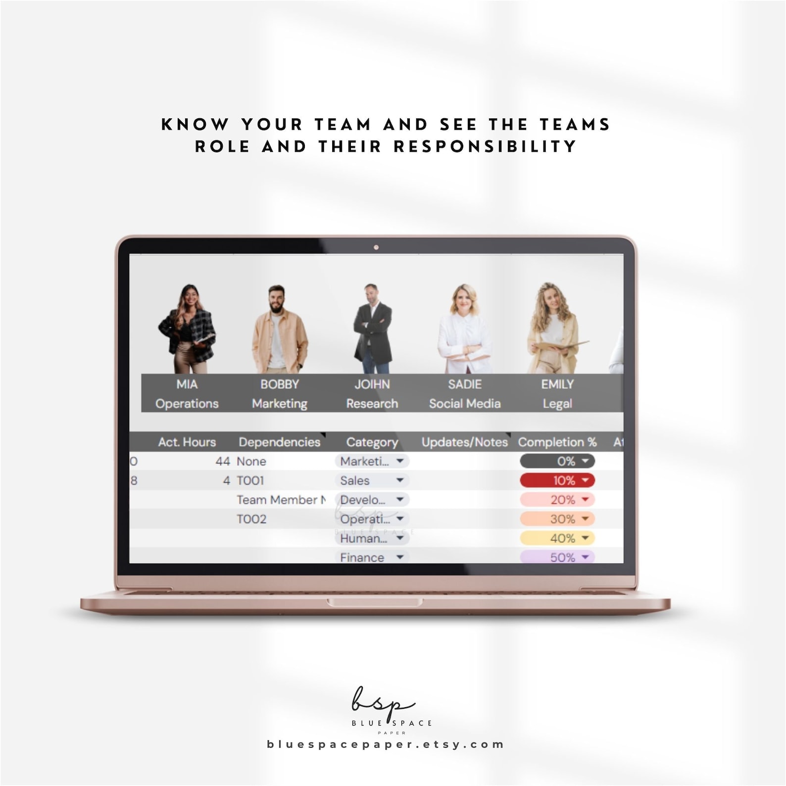 Team Task Tracker, Project Management Template, Priority Matrix, Team ...