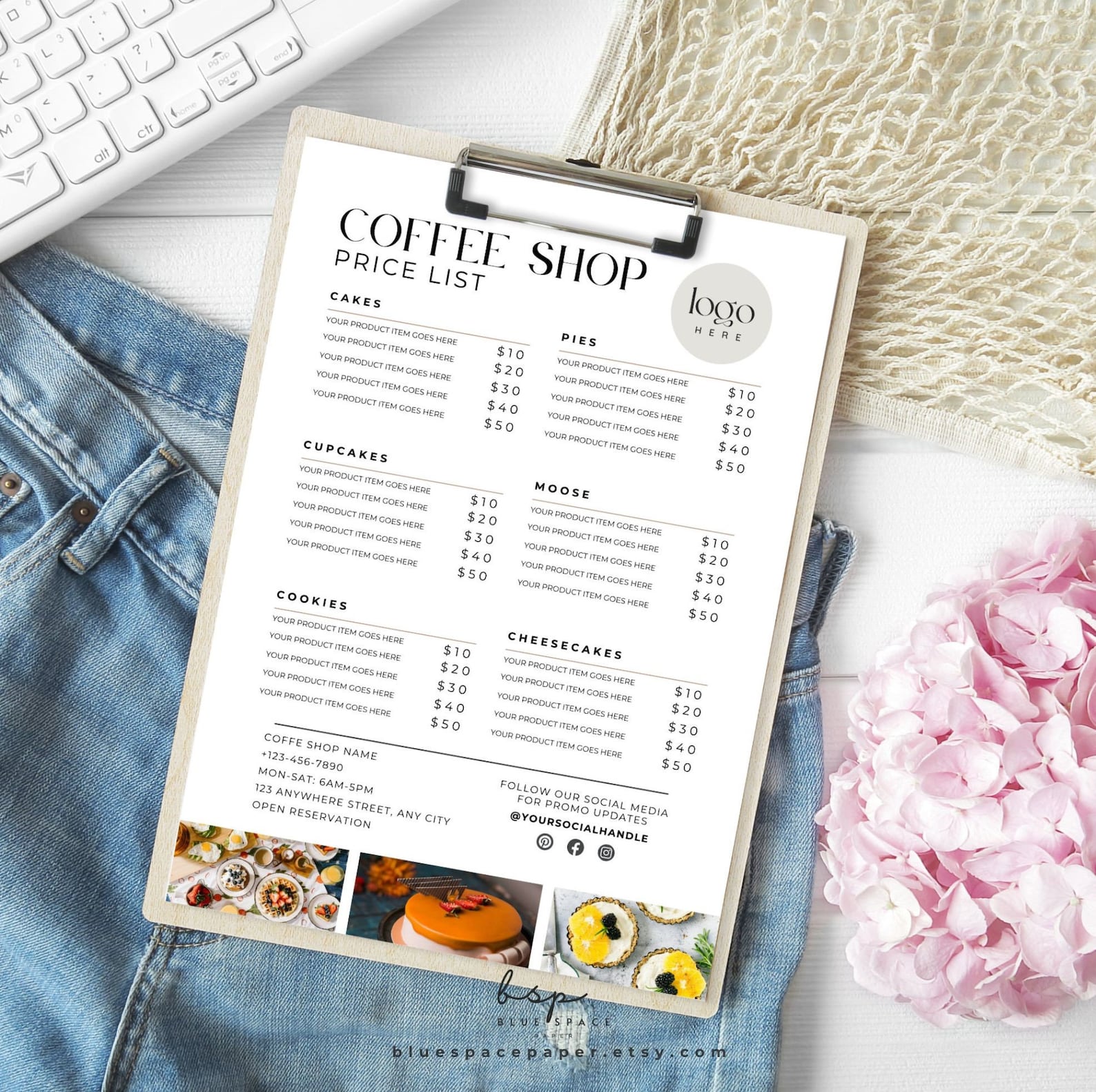 Coffee Shop Price List, Cafe Menu Template, Coffee Menu Sign, Bakery ...