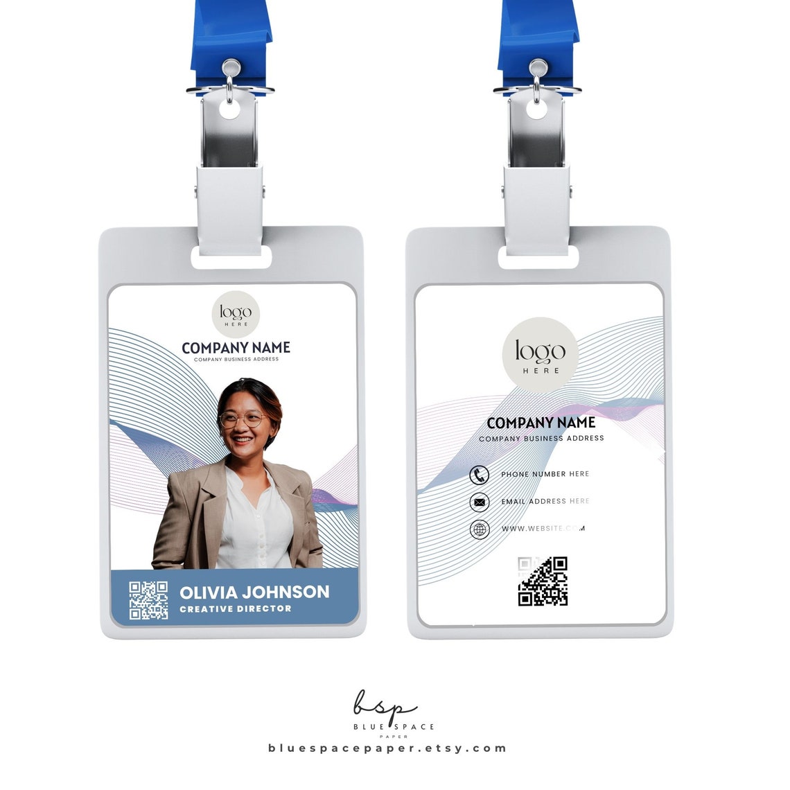 Editable ID Badge, ID Card Template Canva, Customize ID Card, Printable ...