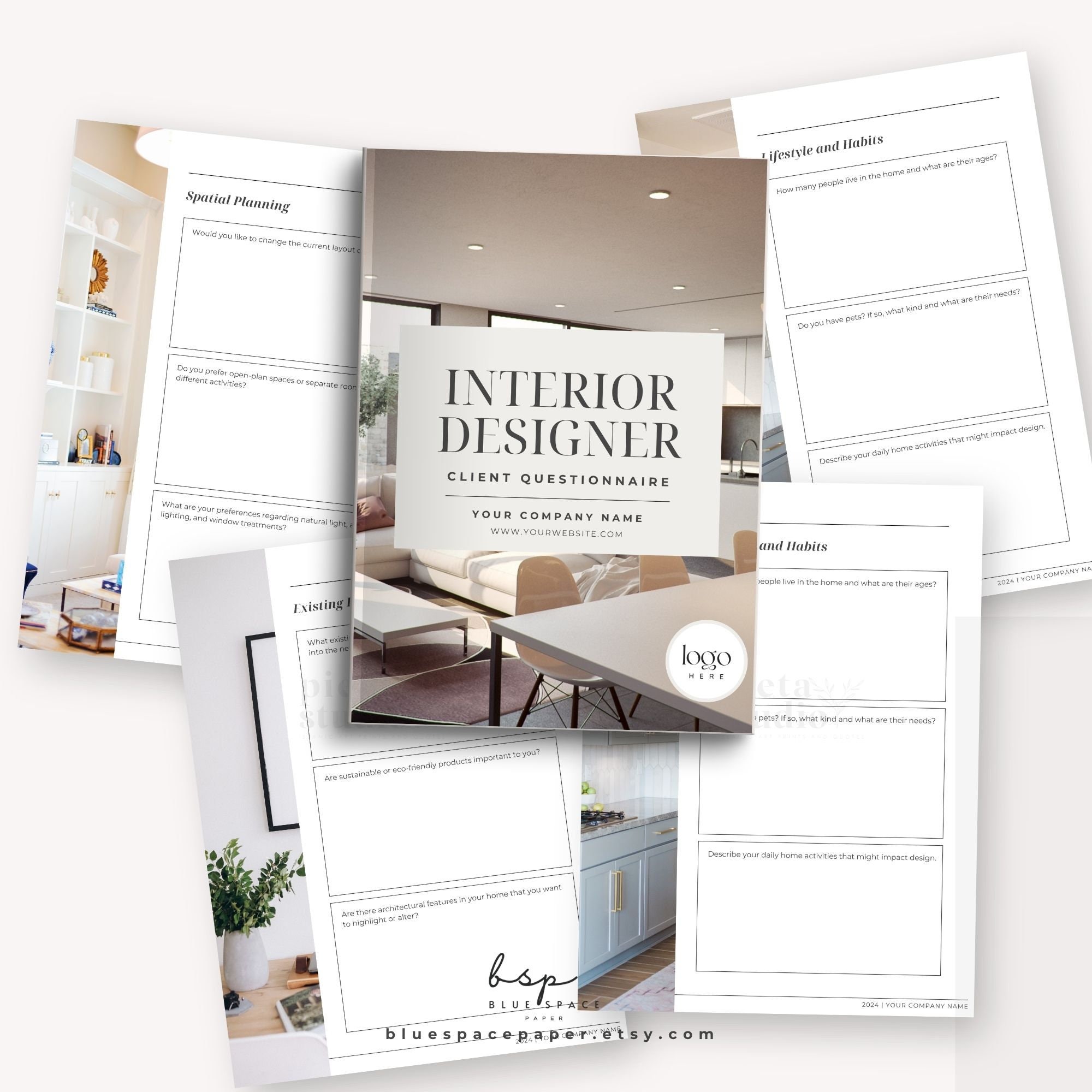 Interior Design Client Questionnaire, Client Onboarding Template Canva ...